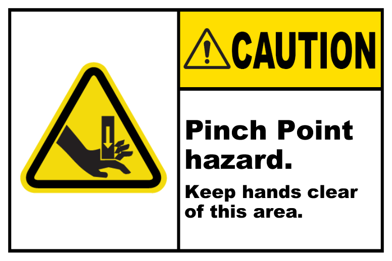 Pinch Point Hazard Keep Clear Safety Label by BottleYourBrand