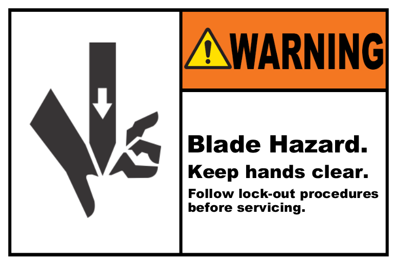 Blade Hazard Keep Hands Clear Safety Label by BottleYourBrand