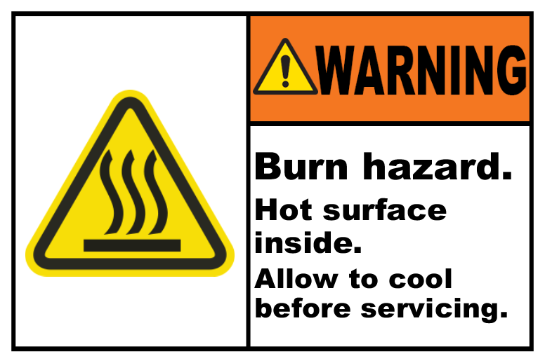 Burn Hazard Hot Surface Safety Label by BottleYourBrand